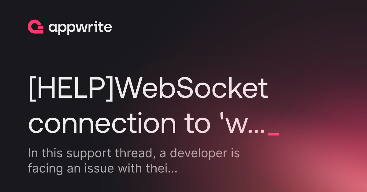 Help Websocket Connection To Wssv1realtime